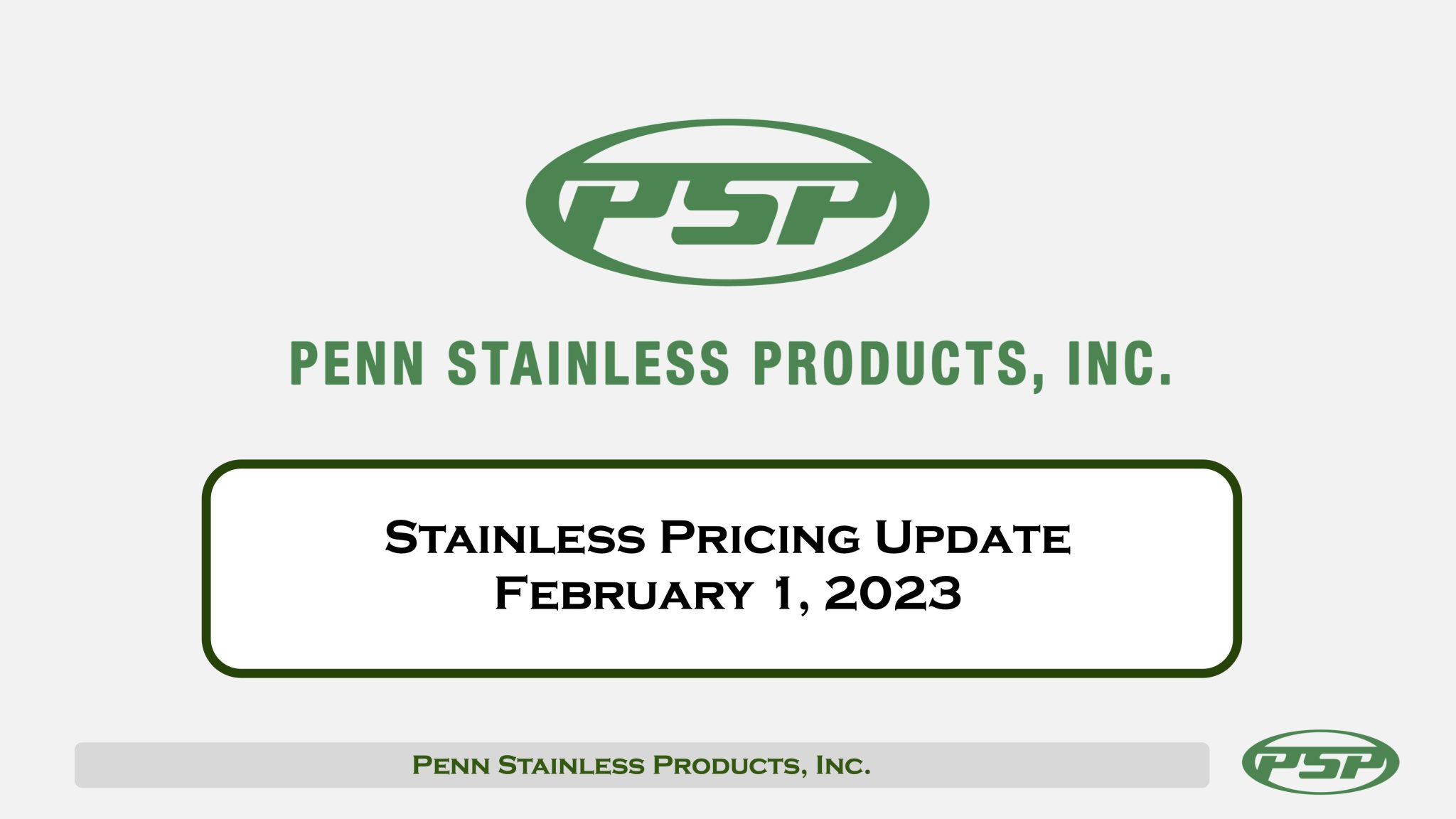 Stainless Pricing Updates - Penn Stainless